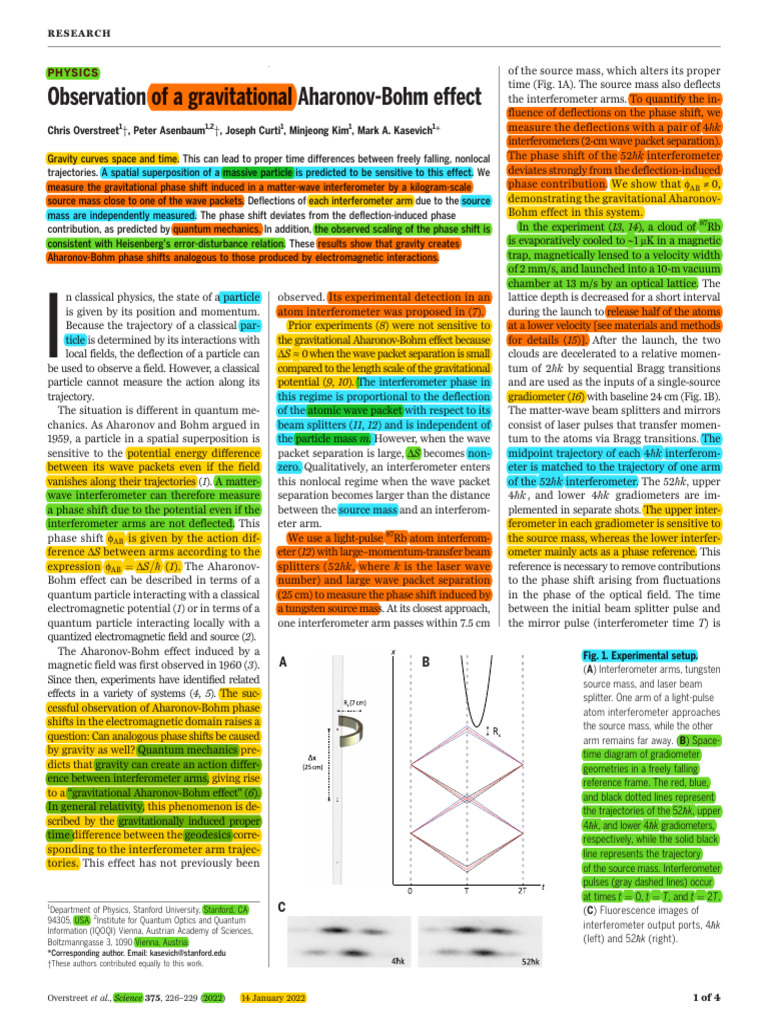 Observation of A Gravitational Aharonov-Bohm Effect - 2022 | PDF ...