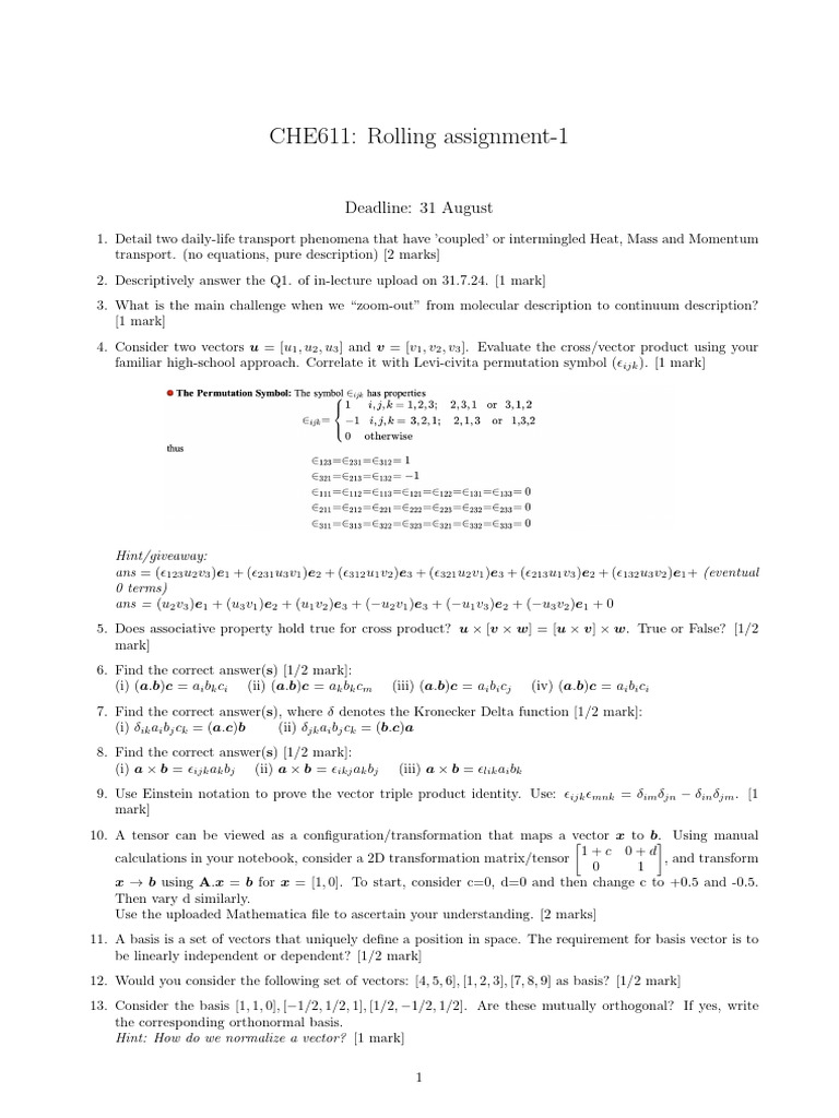 CHE611-rolling Asg 1 | PDF | Nuclear Fuel | Basis (Linear Algebra)
