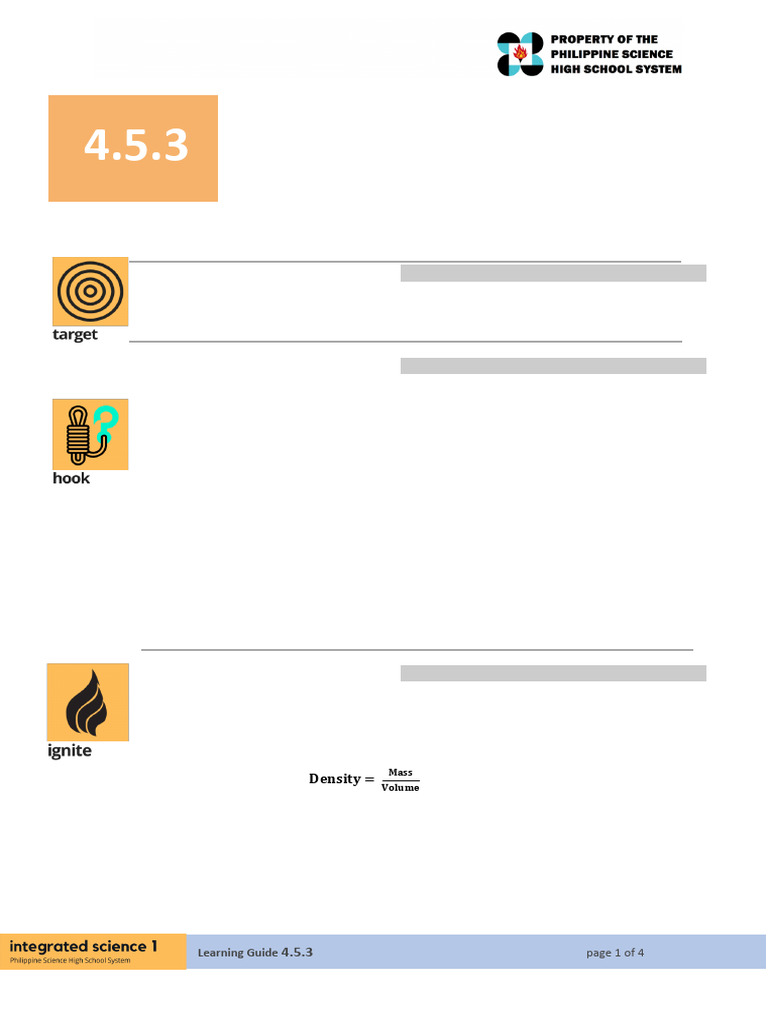 Lesson 4.5.3 Mass, Volume and Density of Regular and Irregular Solids ...