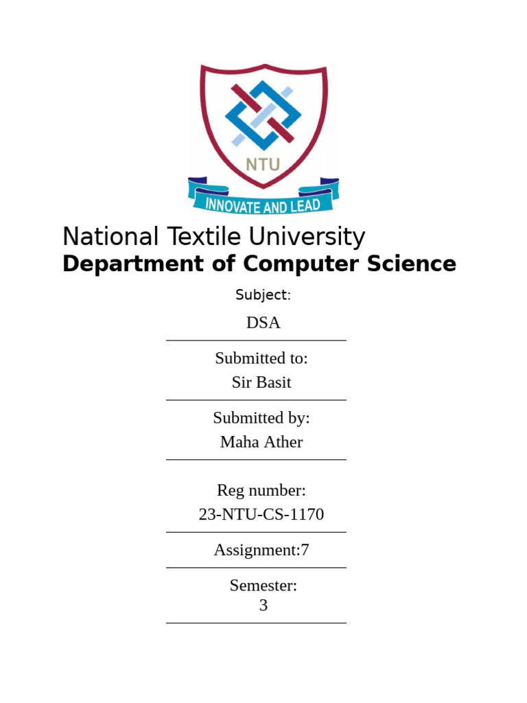 23-NTU-CS-1170(lab 7) | PDF | Namespace | Computer Programming
