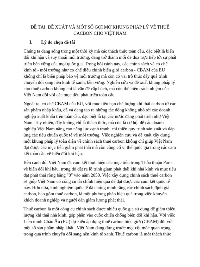 Tóm tắt đề tài CBAM 2 | PDF