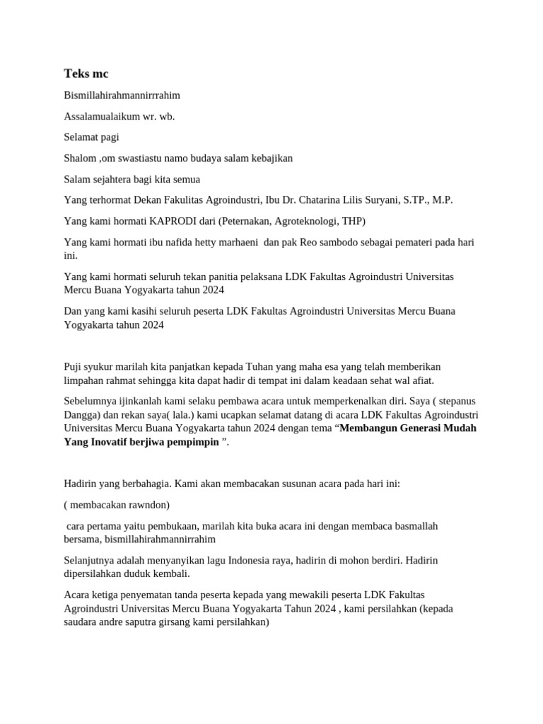 TEKS MC LDK FAKULTS AGROINDUSTRI-fix | PDF