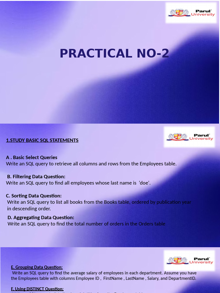 Adbms Lab Practical-2 | PDF | Sql | Table (Database)