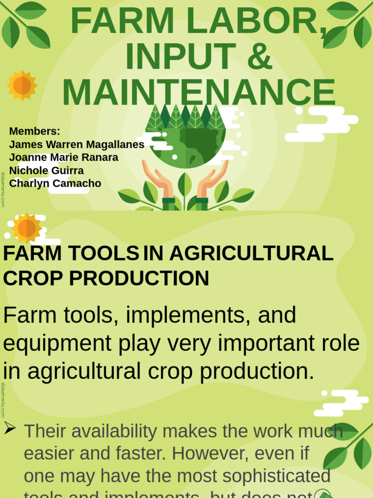 Farm Labor Input & Maintenance | PDF | Agriculture | Agricultural Machinery