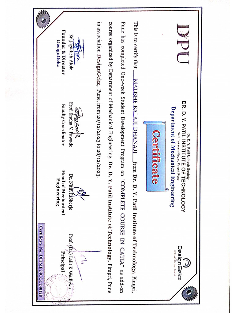 Catia Certificate | PDF