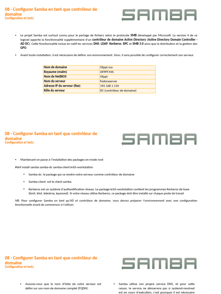 Configuration de Samba comme AD DC | PDF | Standards Internet ...