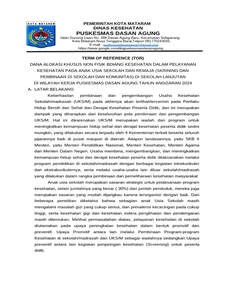 Tor Uks 2024 Terbaru | PDF