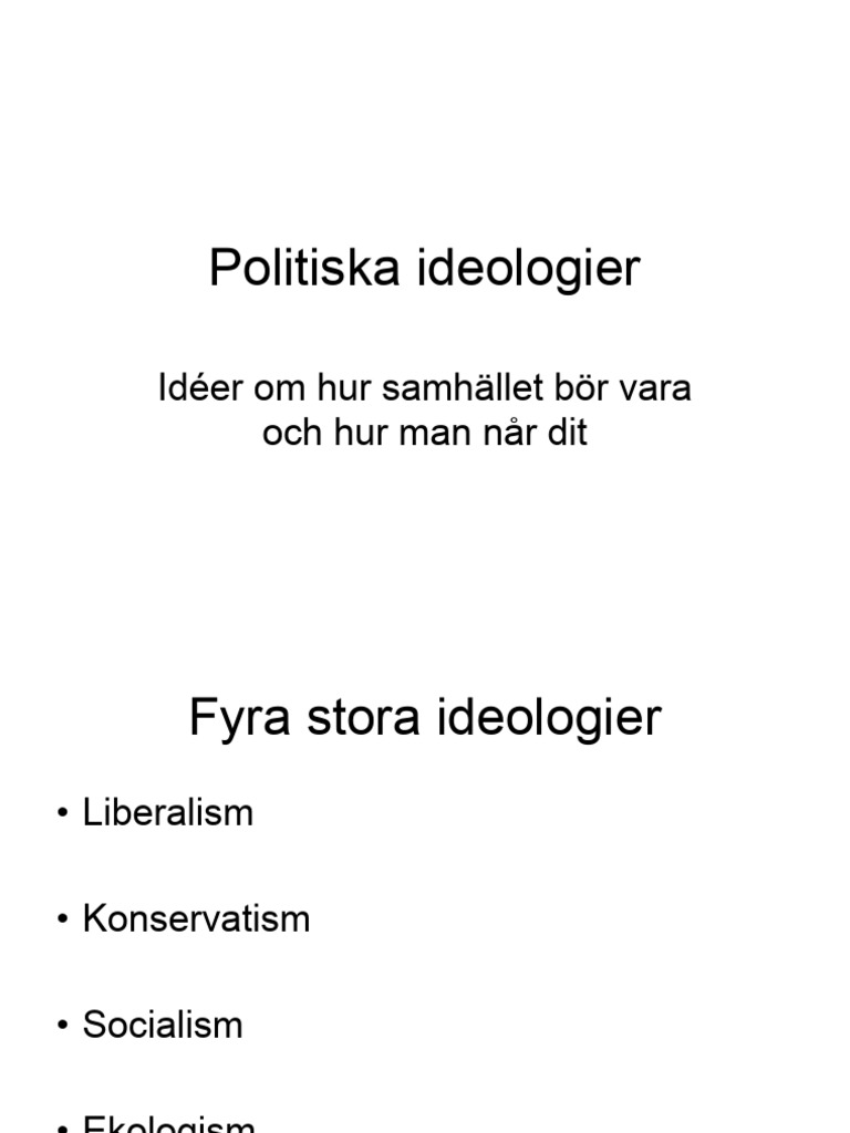 4 Politiska Ideologier | PDF