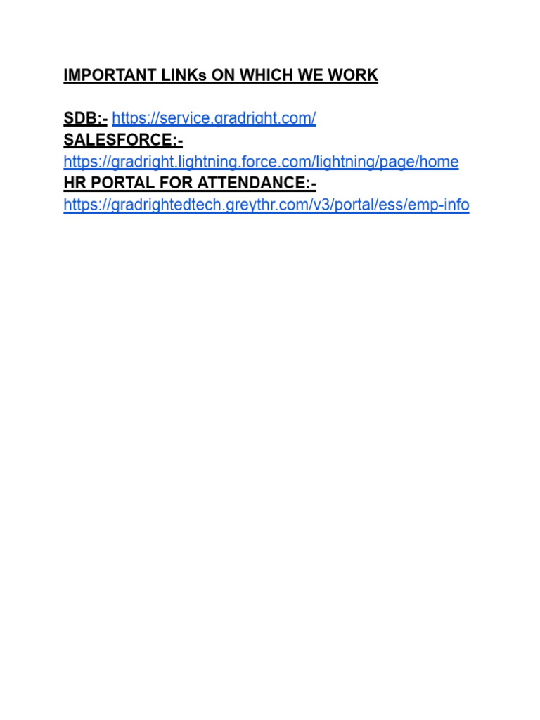 Important Links On Which We Work | PDF