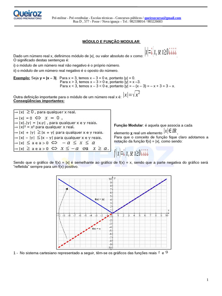 Função Modular e Gráficos Matemáticos | PDF | Conceitos matemáticos ...