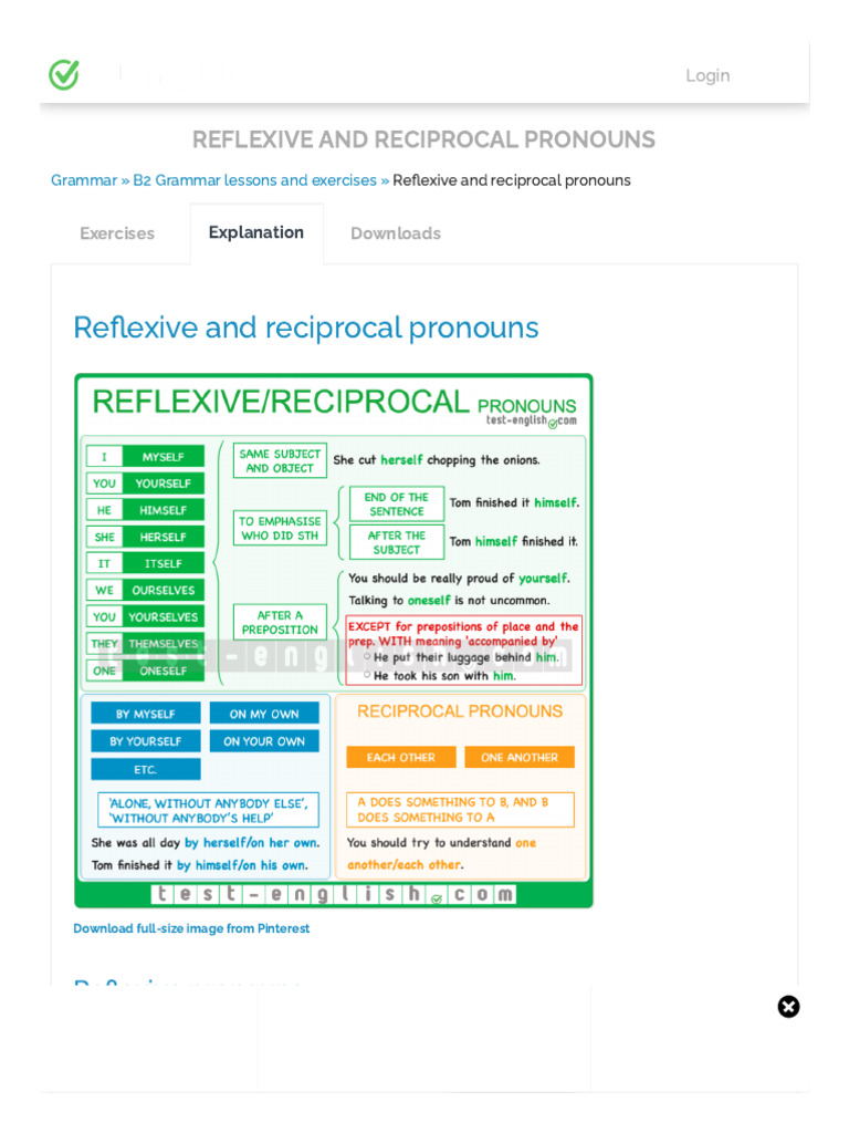 Reflexive Pronouns | PDF | Pronoun | Linguistics