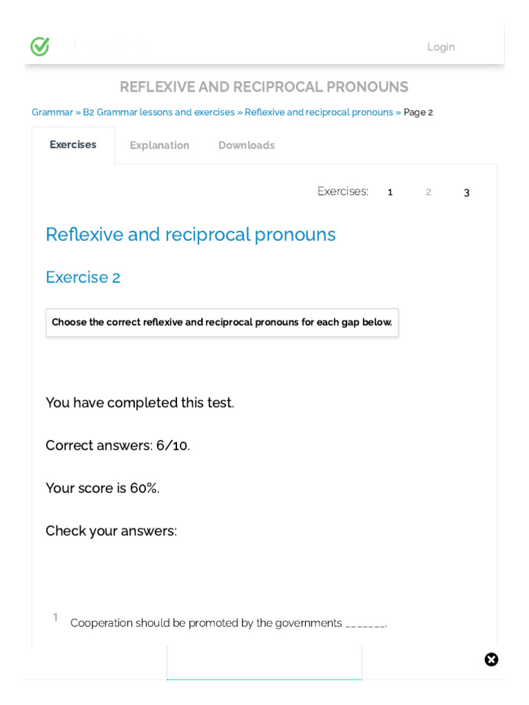 Reflexive and Reciprocal Pronouns Guide | PDF | Subject (Grammar) | Pronoun