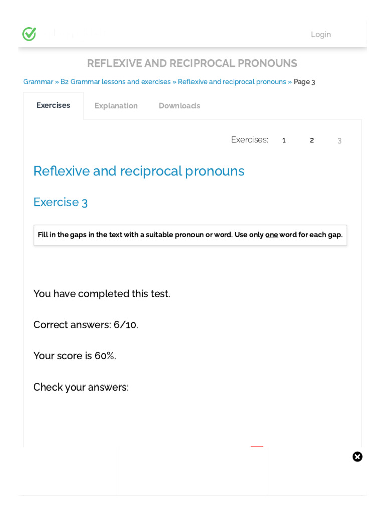 Reflexive Pronouns - Test3 | PDF | Pronoun | Syntax