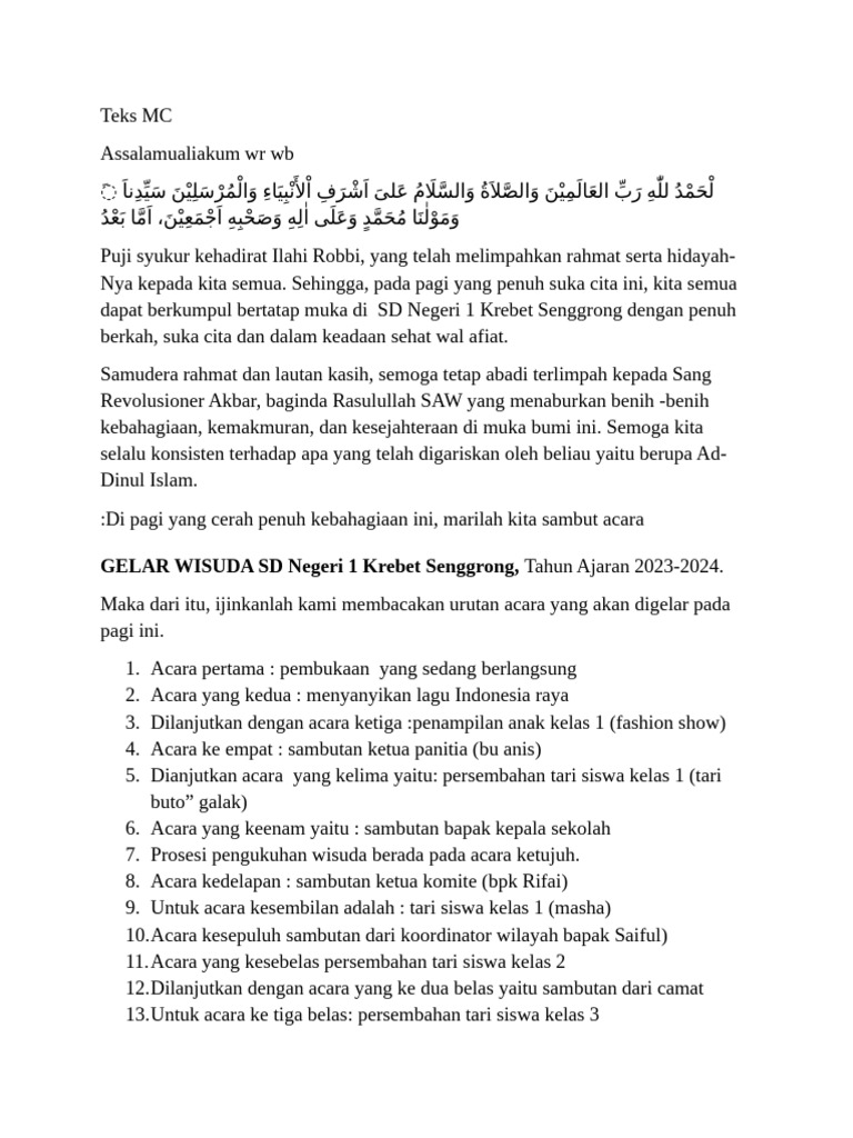 Teks MC SD | PDF