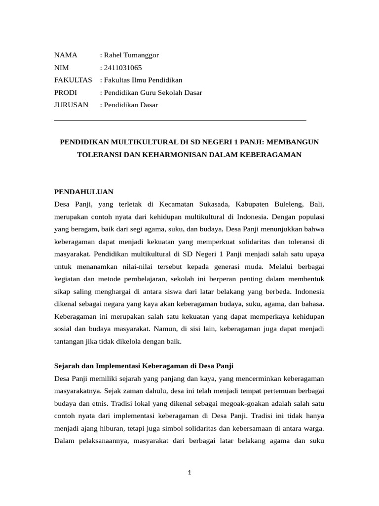 Uas Sejarah Rahel Tumanggor 2411031065 | PDF