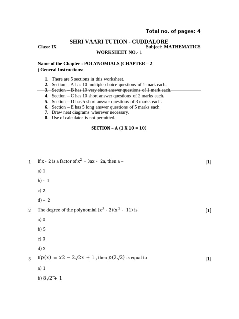 POLY | PDF | Factorization | Elementary Mathematics