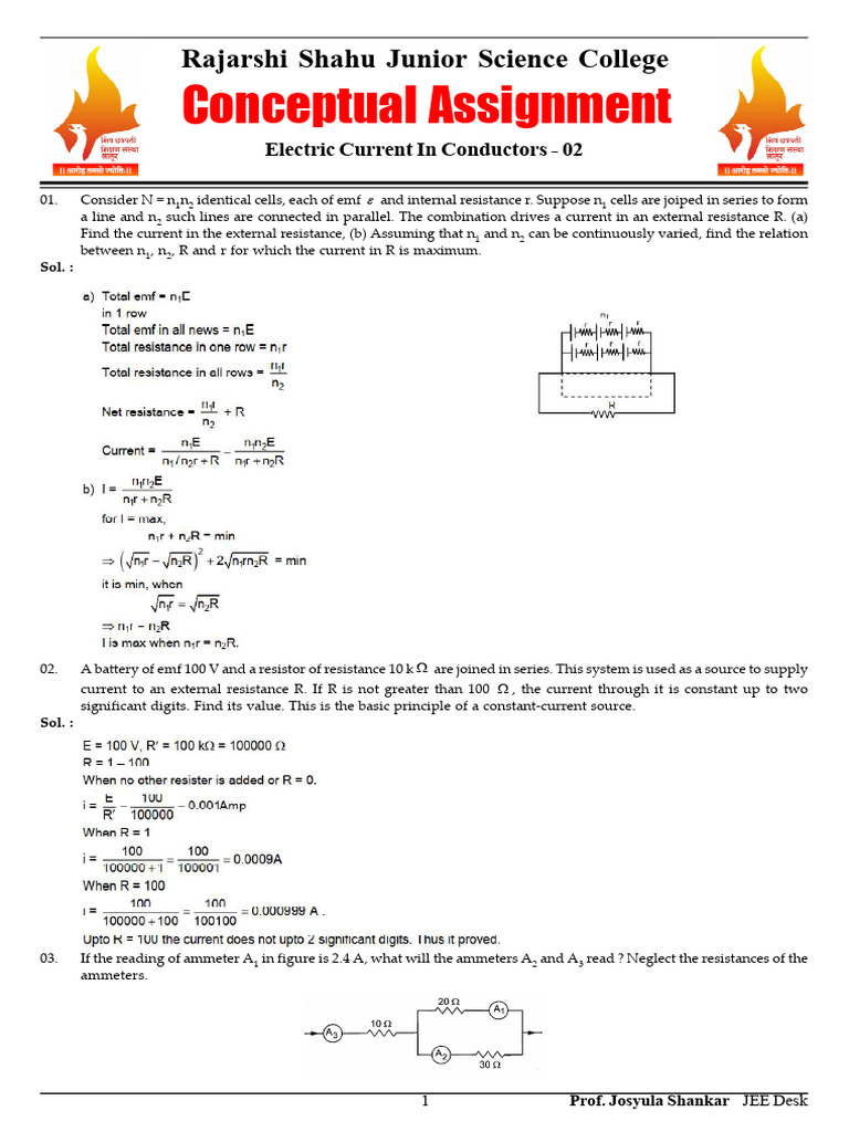 Electric Current In Conductors-02 | PDF | Series And Parallel Circuits ...