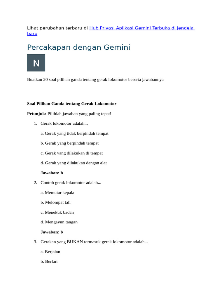 Gerakan Lokomotor | PDF