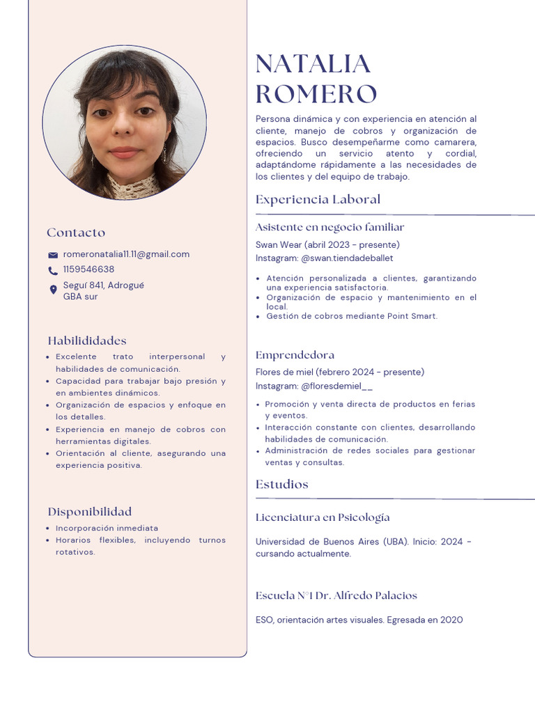 Perfil de Natalia Romero | PDF | Business