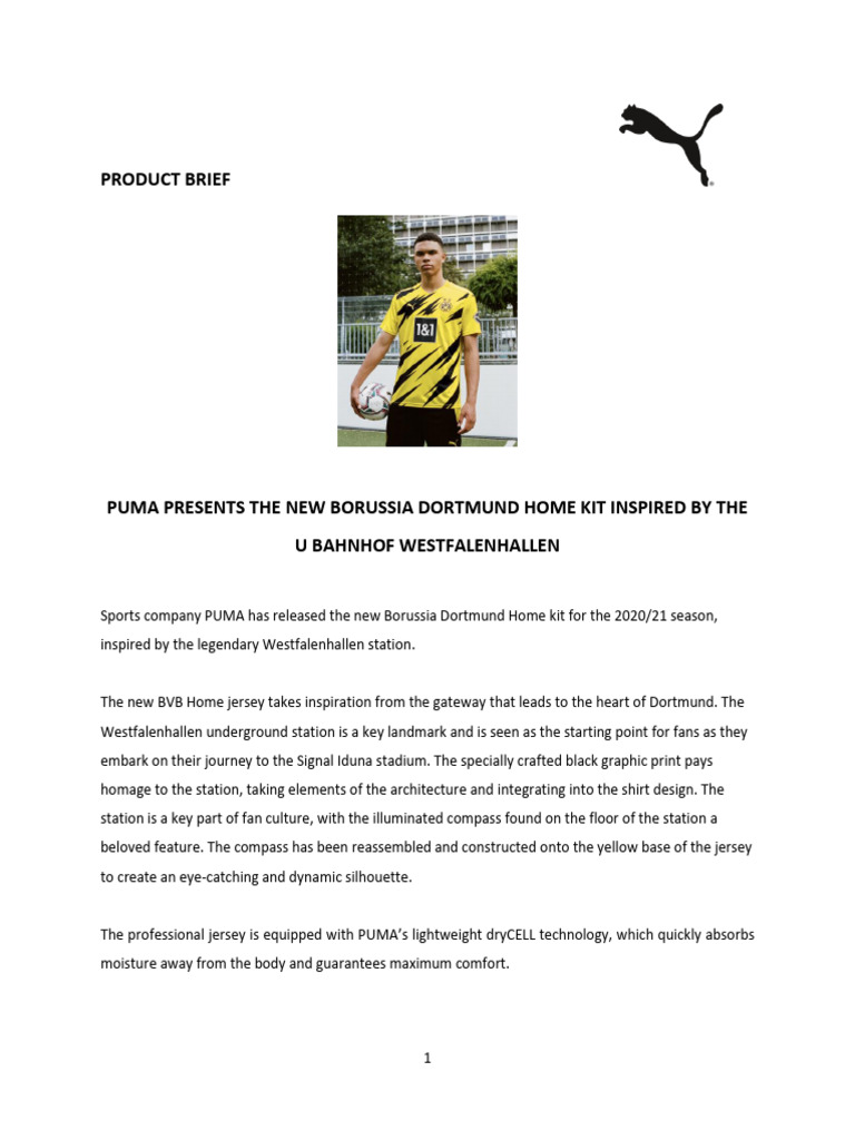FOOTBALL - BVB Home Kit - Product Brief | PDF