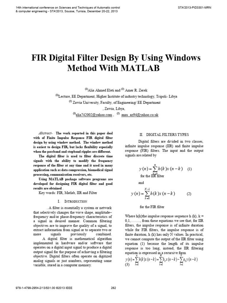 eleti2013 | PDF | Filter (Signal Processing) | Low Pass Filter
