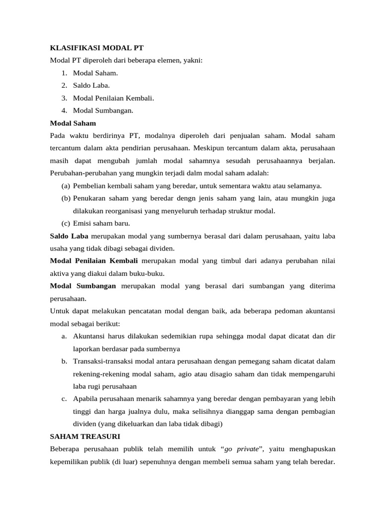MODAL SAHAM (Lanjutan) .. | PDF