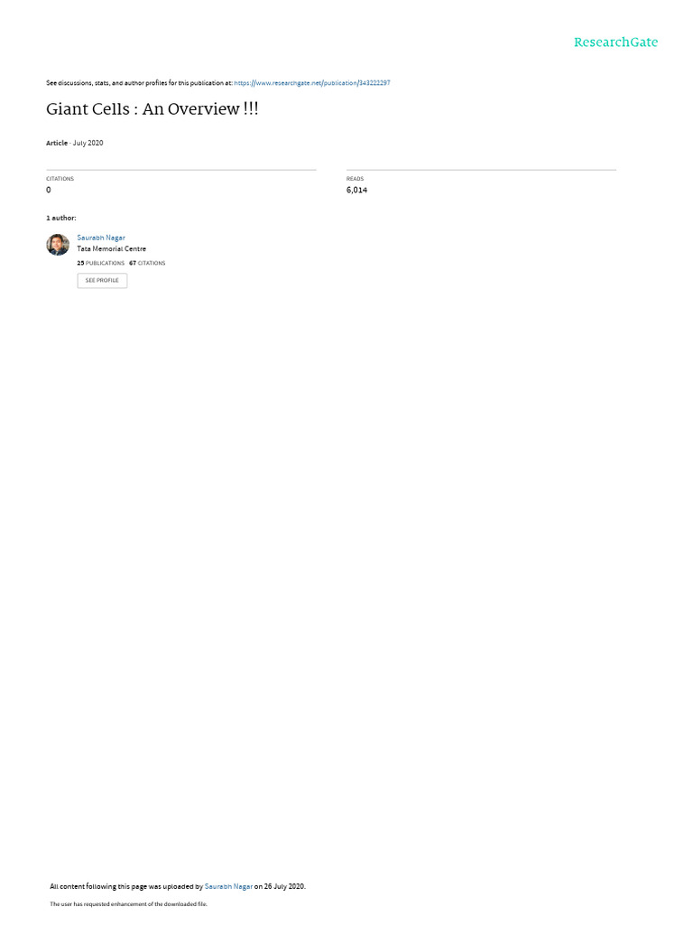 Giant Cells an Overview | PDF | Virus | Macrophage