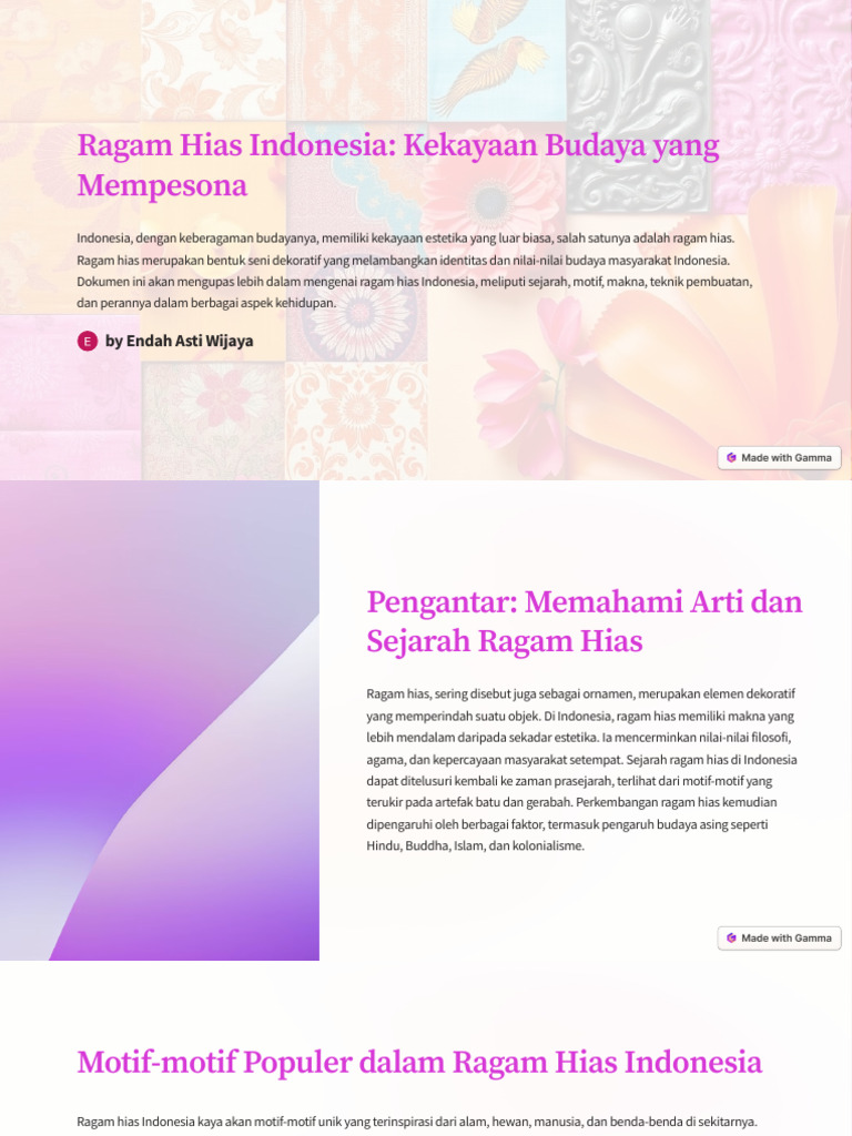 Ragam Hias: Identitas Budaya Indonesia | PDF