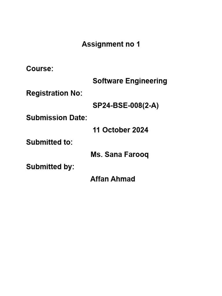 SE Assignment 1 | PDF | Risk Management | Air Traffic Control