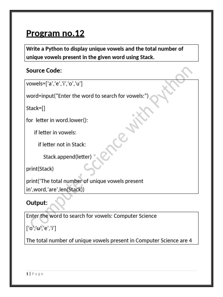Cs Python Programming File Pdf String Computer Science Letter Case