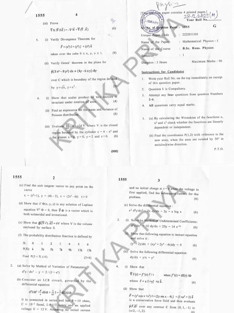 Mathematical Physics I-I - Watermark | PDF