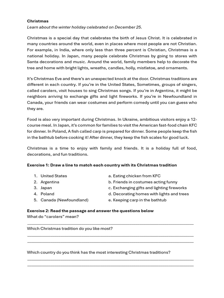 Global Christmas Traditions Explained | PDF | Christmas | Christmas ...