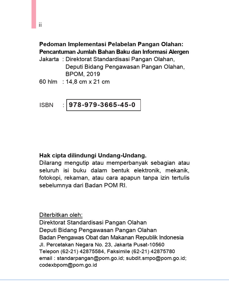 Pedoman Implementasi Pelabelan Pangan Olahan Pencantuman Jumlah Bahan ...