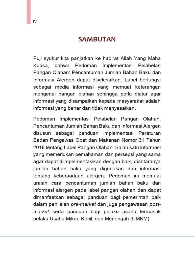 Pedoman Implementasi Pelabelan Pangan Olahan Pencantuman Jumlah Bahan ...