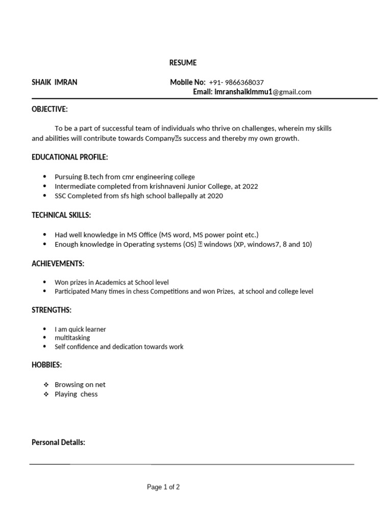 Imran Resume | PDF