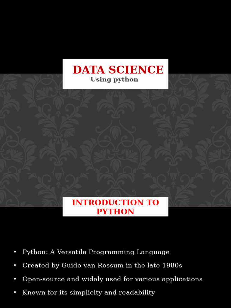 Data Science ppt | PDF | Python (Programming Language) | Regression ... Data Science ppt | PDF | Python (Programming Language) | Regression ...