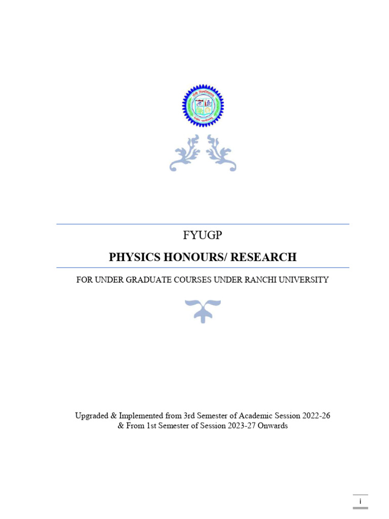 Revised NEP FYUGP Physics | PDF | Course Credit | Academic Term