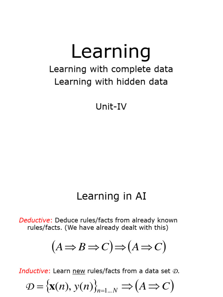 Types of Learning in AI Explained | PDF | Bayesian Inference ...