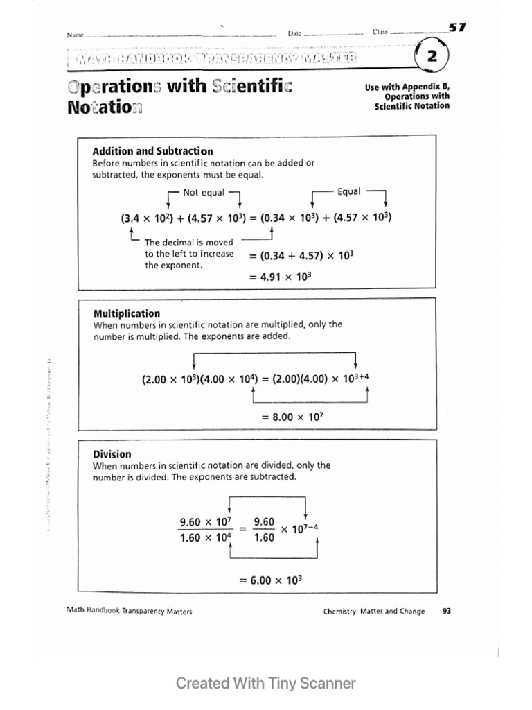 Operations With Scientific Notation Practice | PDF