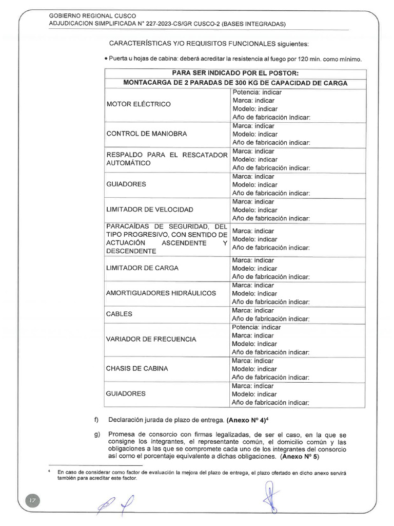 Requerimientos Ficha Tecnica | PDF