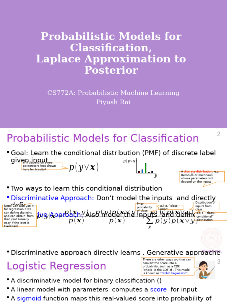 CS772-Lec7 | PDF | Logistic Regression | Normal Distribution