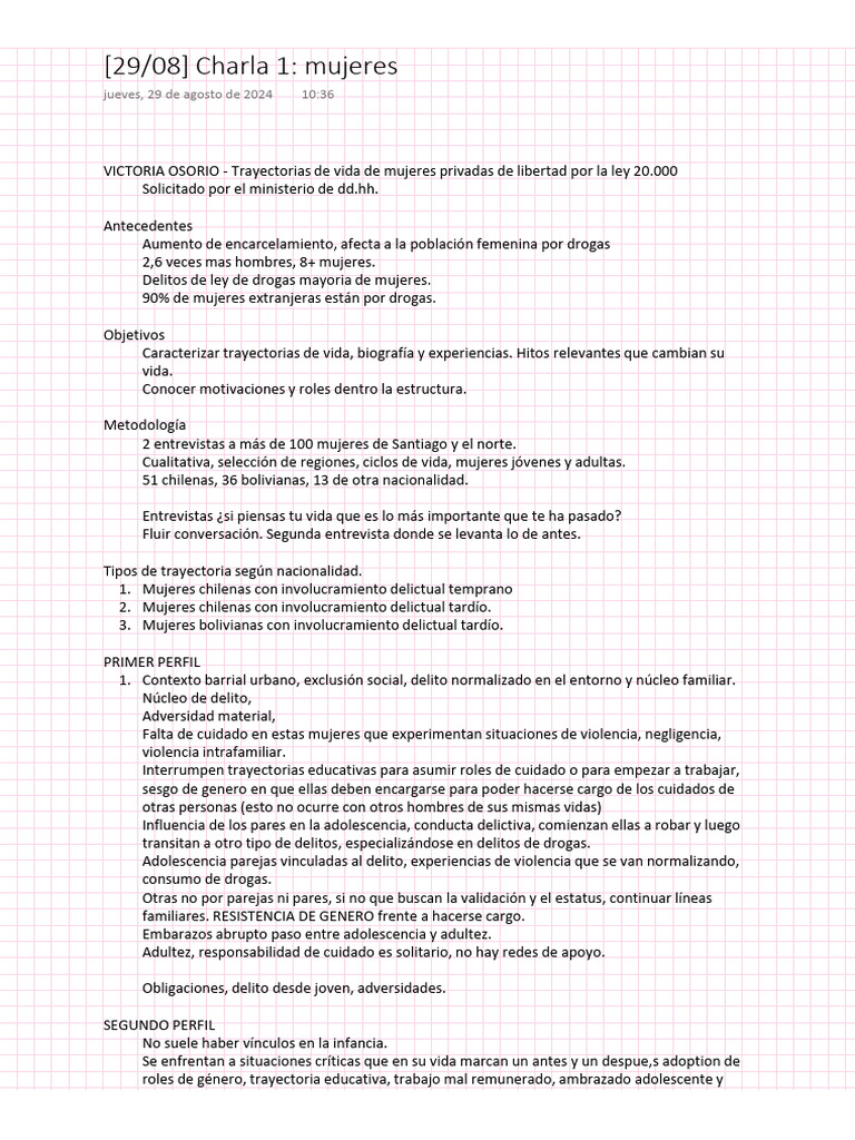 [2908] Charla 1 mujeres | PDF | Adultos | Prisión