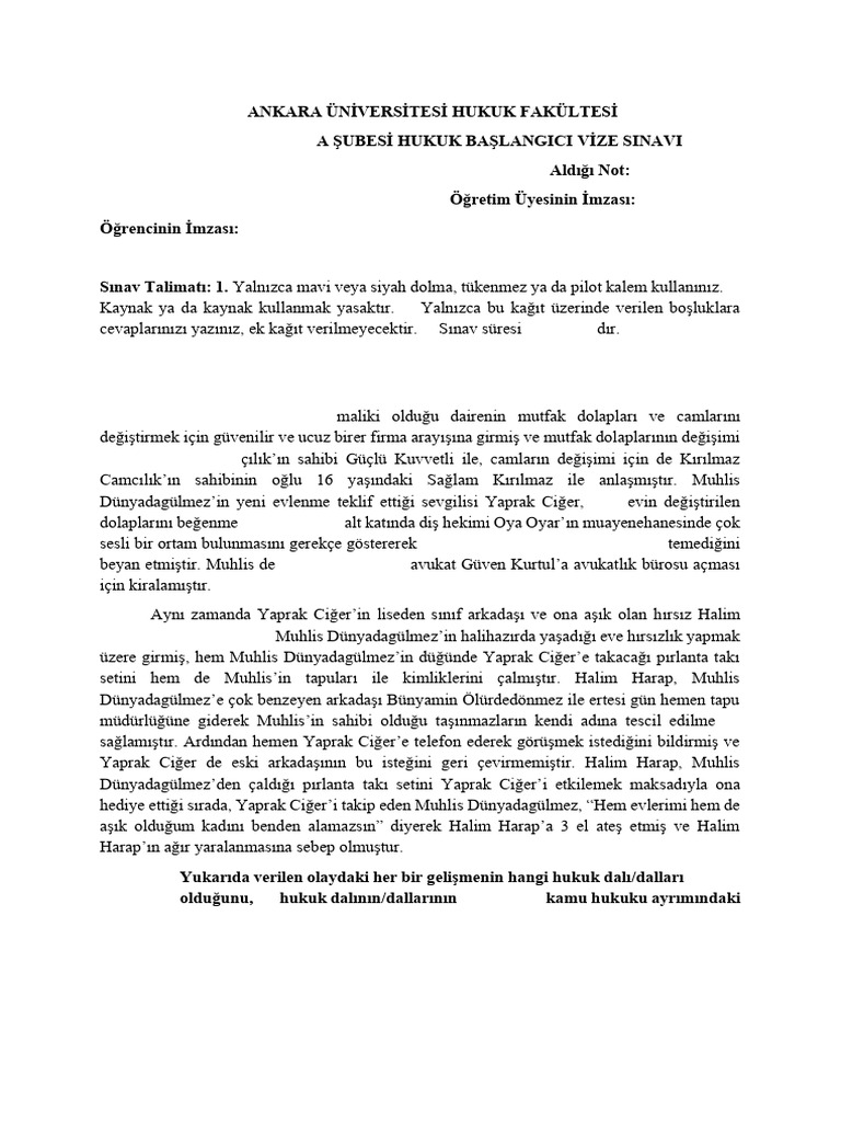 Hukuk Başlangıcı Vize | PDF