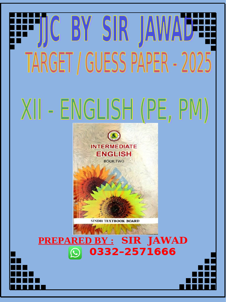 XII -English (P.E. , P.M.) Fronts | PDF