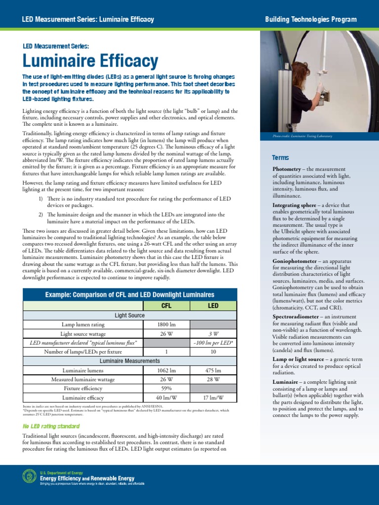 LED Luminaire Efficacy Explained | PDF | Light Emitting Diode | Lighting
