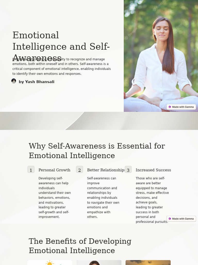 Emotional-Intelligence-and-Self-Awareness | PDF | Emotional ...