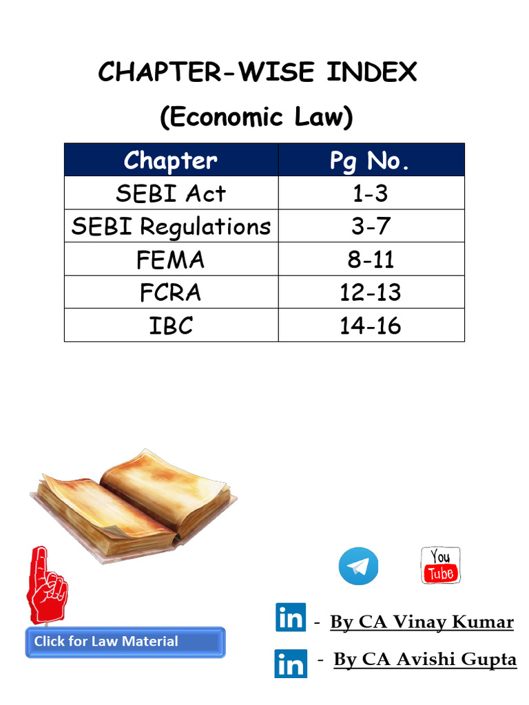 ChapterWise Eco Law SPOM index | PDF | Securities (Finance) | Tribunal