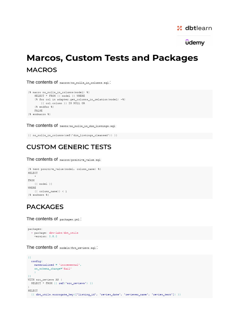 Macros CustomTests Packages - MD | PDF