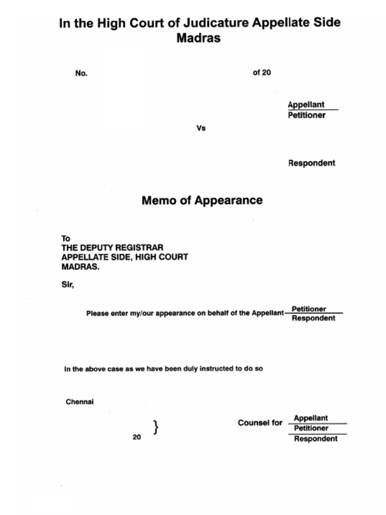 Memo of Appearance | PDF