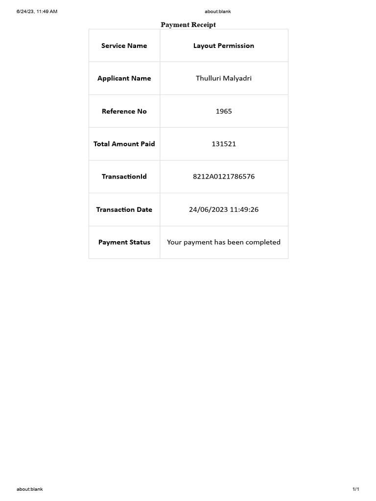 2.5 Acres DTCP Payment Reciepet | PDF